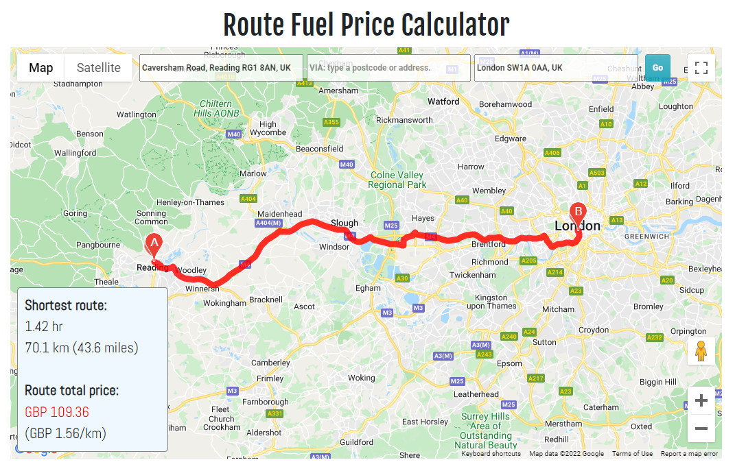 Route Price Calculator - Web Creative